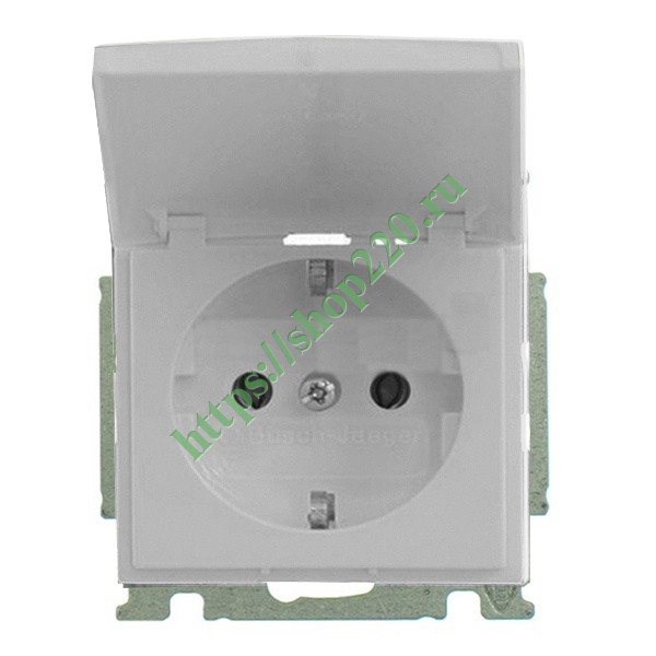 Купить Розетка с заземлением IP44 ABB Basic 55 в сборе цвет белый шале ...