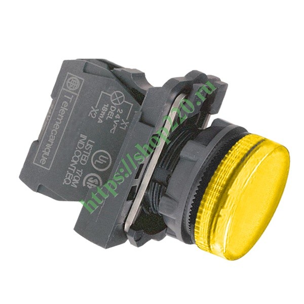 Сигнальная лампа Schneider Electric XB5AVM5 22мм 230-240В желтая ...