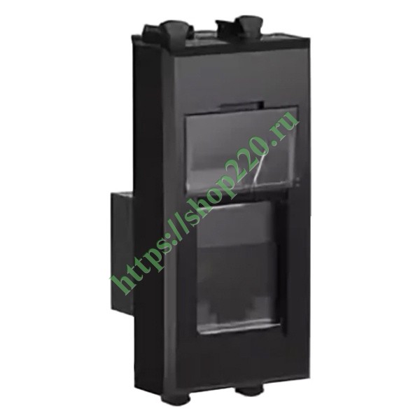 Розетка компьютерная Avanti RJ-45 модульная кат.5е 1 модуль черный ...