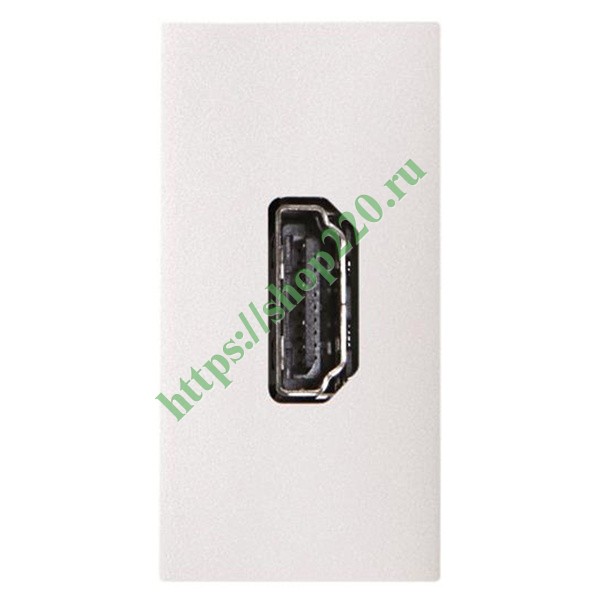 Механизм HDMI разъёма тип А с безвинтовым подключением 1м ABB Zenit, альпийский белый (N2155.6 ...