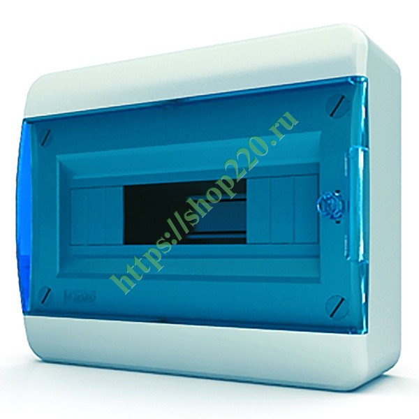 Щит навесной Tekfor 12 (1x12) модулей IP41 прозрачная синяя дверца BNS 40-12-1 (электрический ...