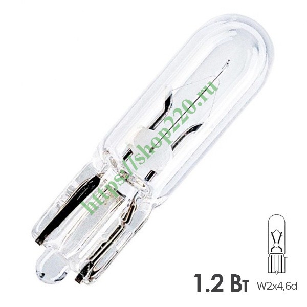 Лампа 17037 W1,2W 12V-1,2W (W2x4,6d) NARVA 17037 - купить по недорогой ...