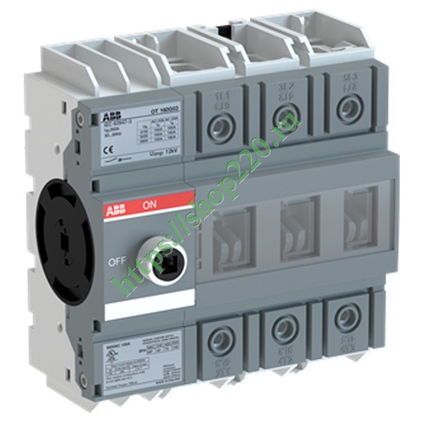 Рубильник ABB OT160G03 3-х полюсный на 160А (без ручки управления ...