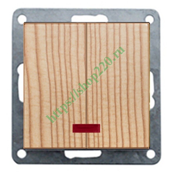 Выключатель 2-клавишный, с индикаторами (схема 5L) 16 A, 250 B Экопласт ...