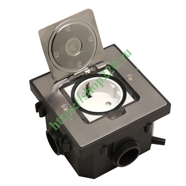 Лючок в пол Donel на 2 модуля (1 модуль 45х22,5 мм) IP44 (с уст ...