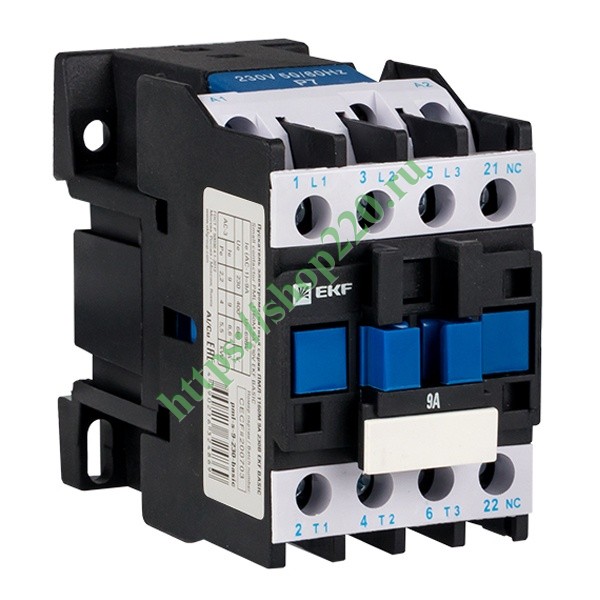 Контактор электромагнитный серии Basic ПМЛ-1160М 9А 1НО 230В АС EKF - купить pml-s-9-230-basic ...