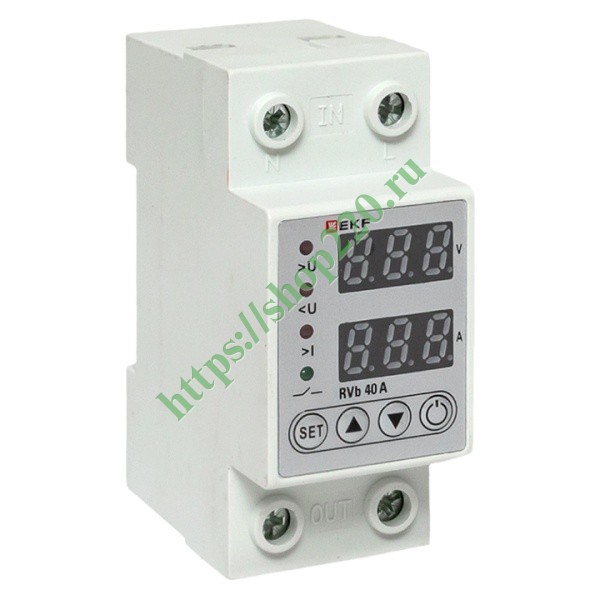 Реле напряжения и тока с дисплеем EKF RVb 40A 1НО 230-300В 50Гц EKF - купить rvb-m40a по ...