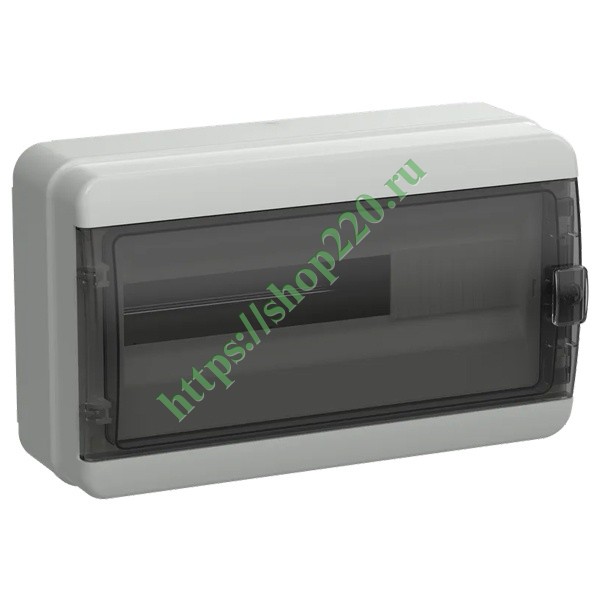 Щит накладной пластиковый ИЭК Tekfor КМПн-18 18м серый черная прозрачная дверь IP65 (01-03-001 ...