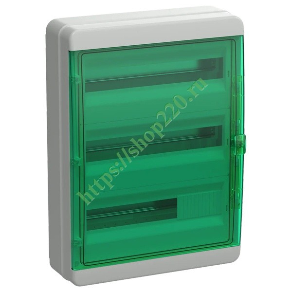 Щит накладной пластиковый ИЭК Tekfor КМПн-54 54м серый зеленая прозрачная дверь IP65 (01-03-062 ...