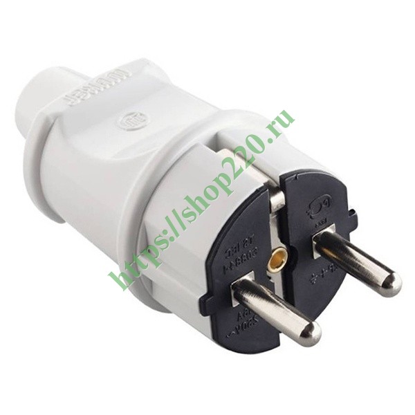 Вилка с заземлением Makel 2P+E 16А прямая белая - купить 10002 по недорогой цене на Shop220 в ...