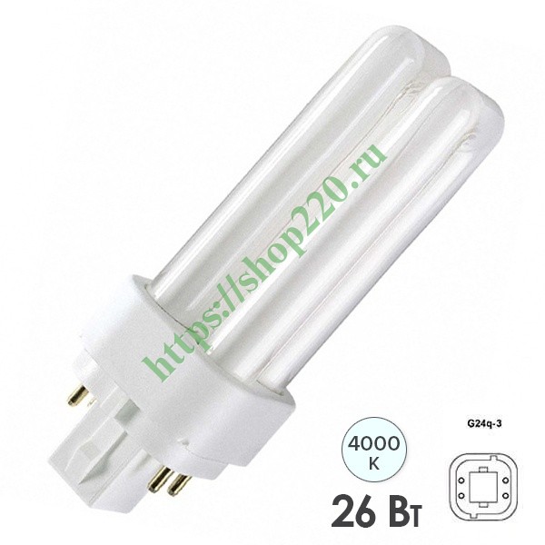 Лампа Osram Dulux D/E 26W/840 G24q-3 холодно-белая - купить ...