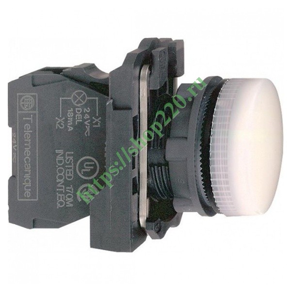 Сигнальная лампа Schneider Electric XB5AVB4 22мм 24В белая XB5AVB1 ...