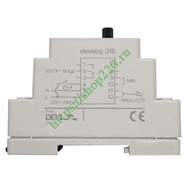 Терморегулятор Devireg 316, -10C-+50C с датчиком пола 140F1075 купить по недорогой цене в Москве ...