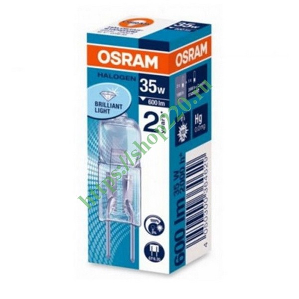 Лампа галогенная капсульная Osram 64432 S Halostar 35W 12V GY6.35 2000h ...