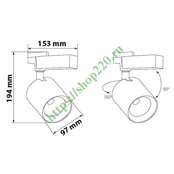 Трековые светодиодные светильники LED Feron AL103 30W 4000К 35° 2400Lm ...