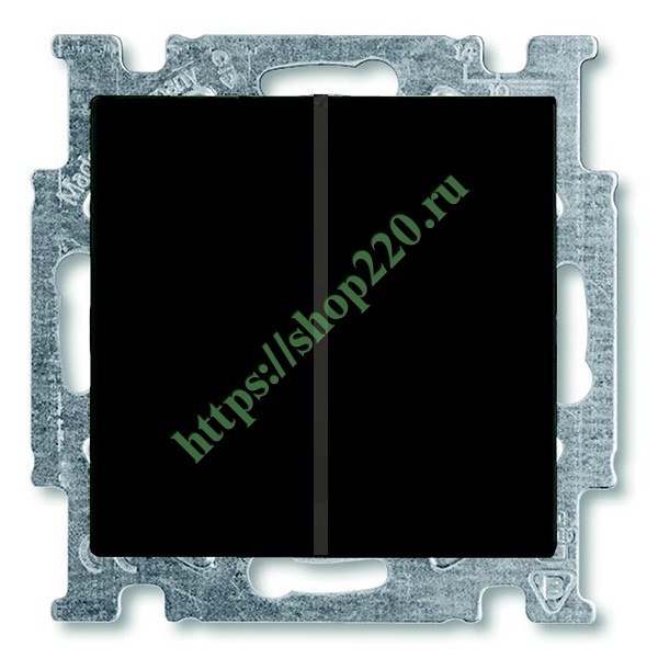 Выключатель двухклавишный ABB Basic 55 цвет черный (2006/5 UC-95-5) 2CKA001012A2177 - купить по ...