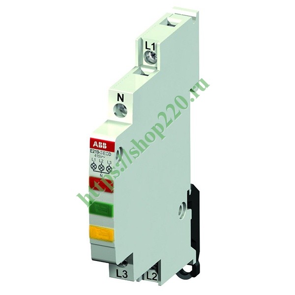 Лампа индикации ABB E219-3EDC 3 светодиода желтый/зеленый/красный 415-250В AC переменного тока 0 ...