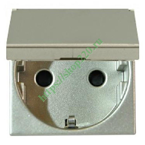 Розетка 220В с/з, с крышкой со шторками, 16А / 250В ABB Zenit, шампань (N2288.1 CV ...