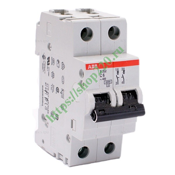 Автоматические выключатели ABB серии S200 6кА с характеристикой C (автоматы до 100A) купить в ...