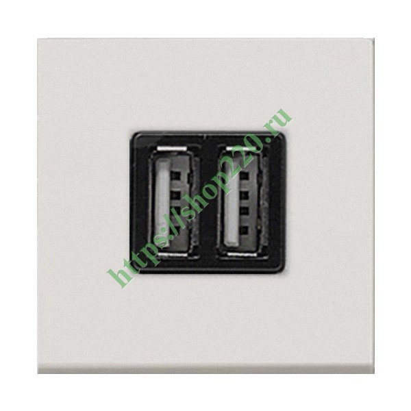 USB зарядное устройство 2 модуля 2х750мА / 1х1500мА ABB Zenit,альпийский белый (N2285 BL ...