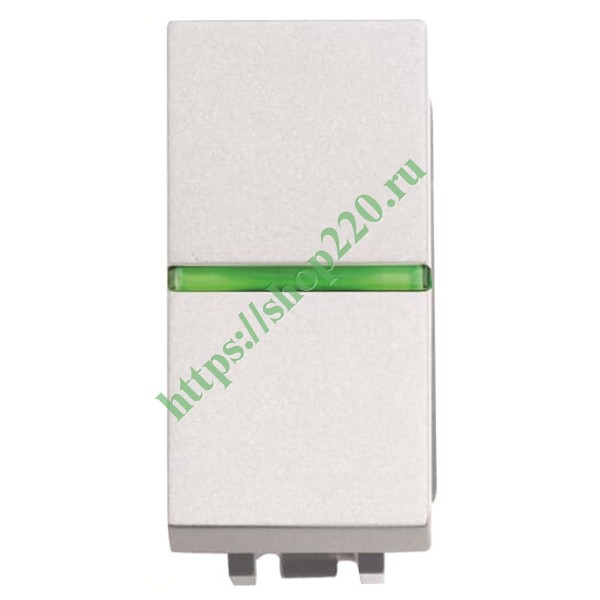 Одноклавишная кнопка с НО и подсветкой 1 модуль ABB Zenit, альпийский белый (N2104.5 BL ...