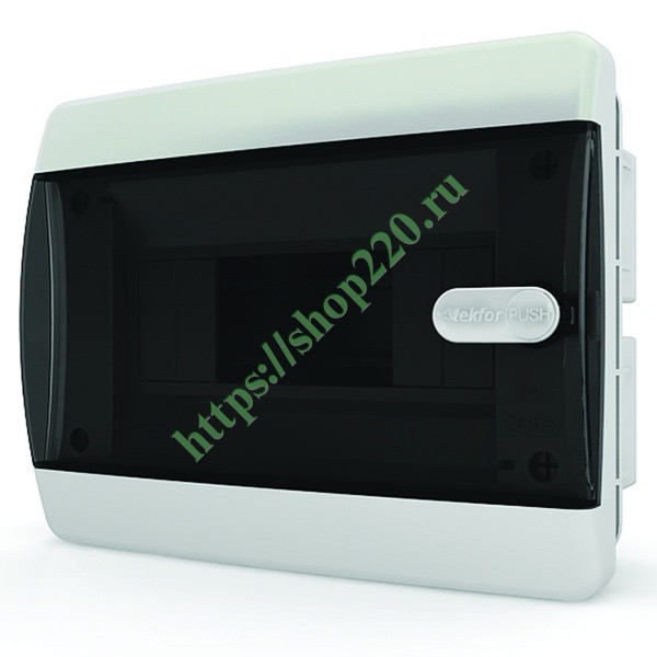 Щит встраиваемый Tekfor 8 (1x8) модулей IP41 прозрачная черная дверца CVK 40-08-1 01-05-003 ...