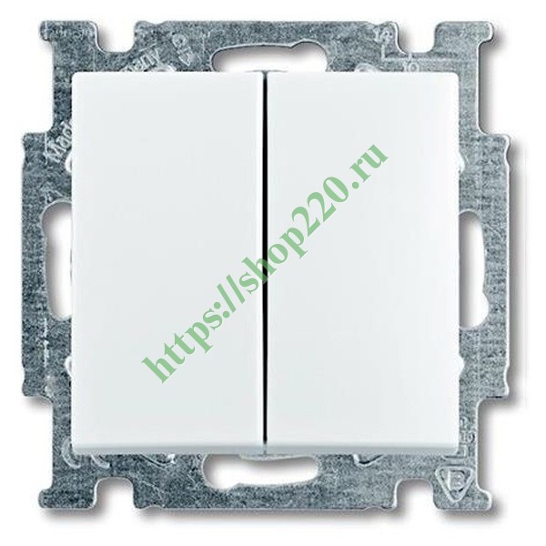 Выключатель двухклавишный ABB Basic 55 альпийский белый (2006/5 UC-94) 2CKA001012A2141 купить по ...