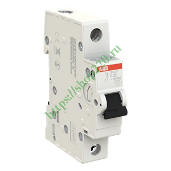 Купить Автоматический выключатель ABB 1-полюсный SH201 C20 6кА (автомат электрический ...