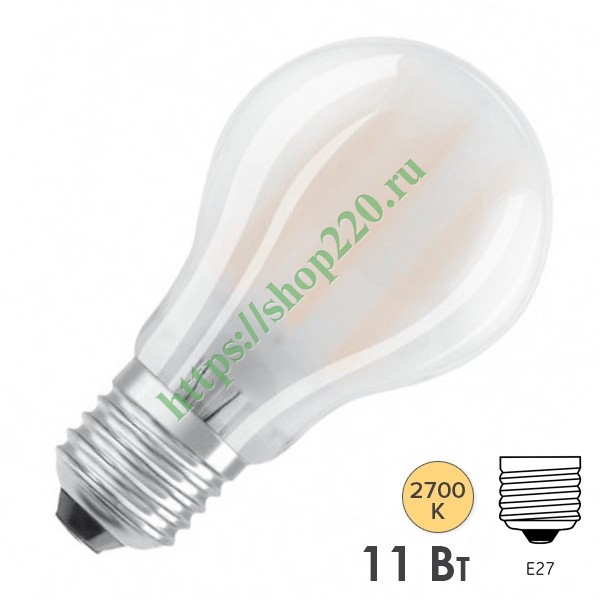 Лампа филаментная Osram PARATHOM CL A GL FR 11W/827 (100W) E27 230V 1521Lm Filament ...
