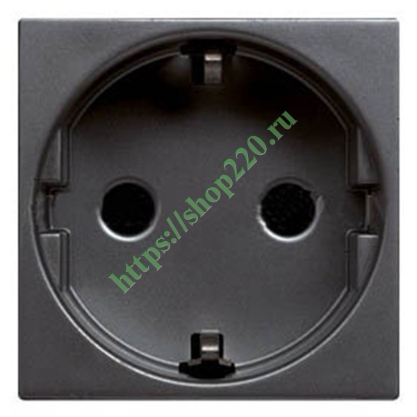 Розетка 220В с/з со шторками 16А / 250В ABB Zenit, антрацит (N2288 AN) 2CLA228800N1801 купить по ...