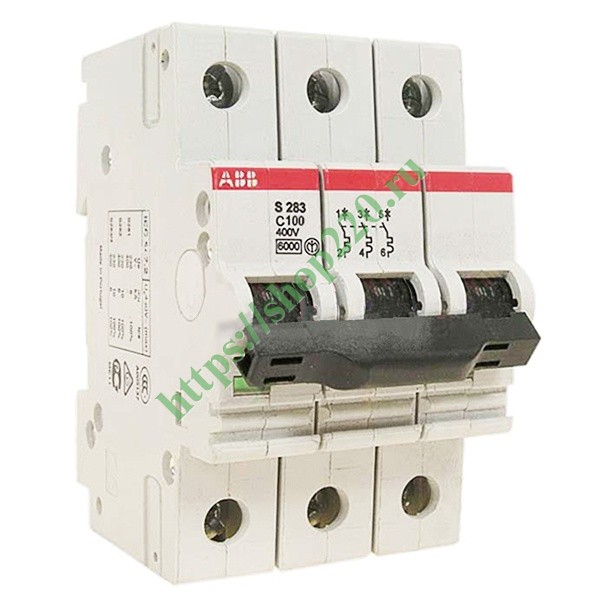 Автоматический выключатель ABB 3-полюсный S283 C100 6kA GHS2830001R0824 ...